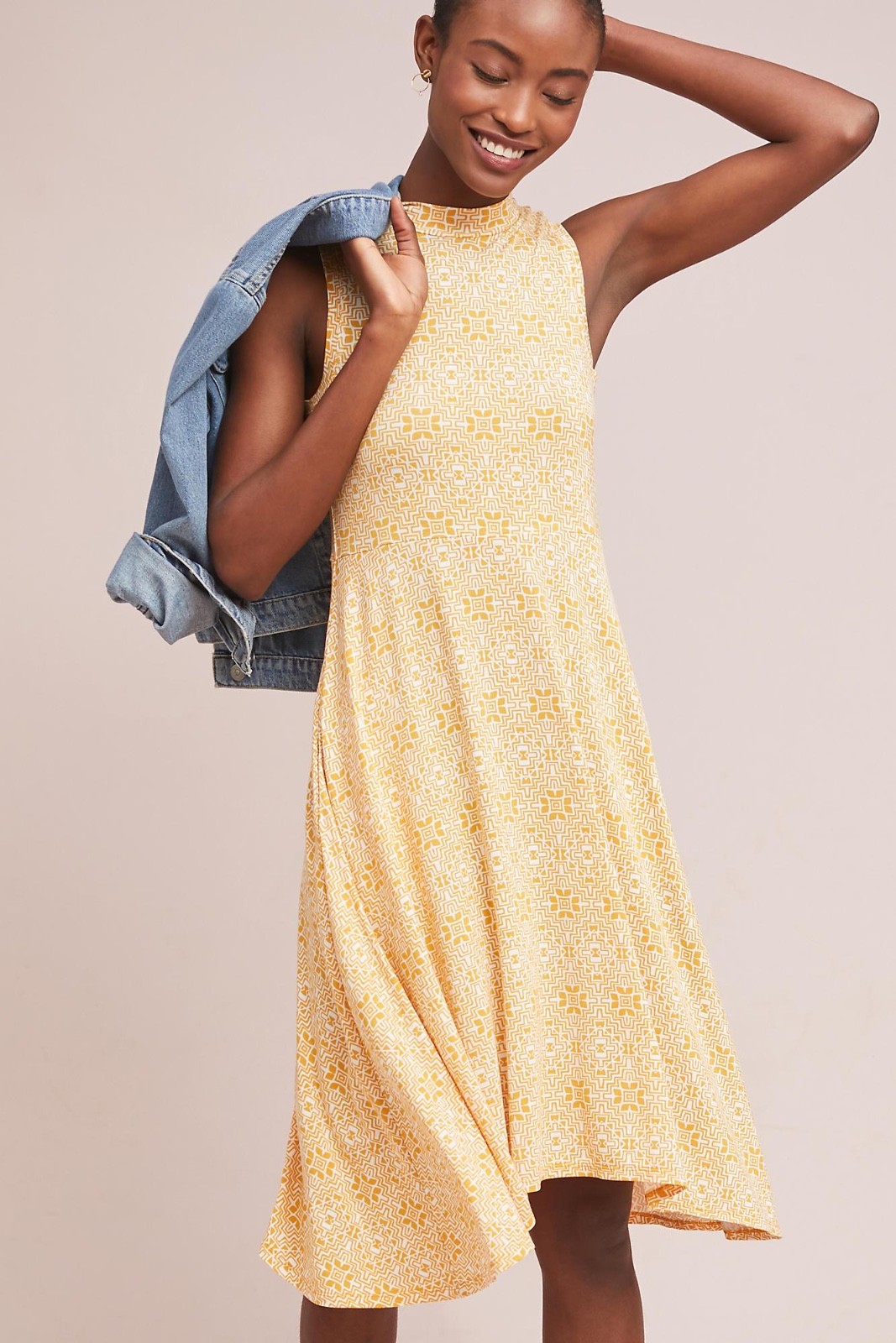 NWT Anthropologie Cleary Mock Neck Dress by Maeve sz XL Yellow | eBay.de