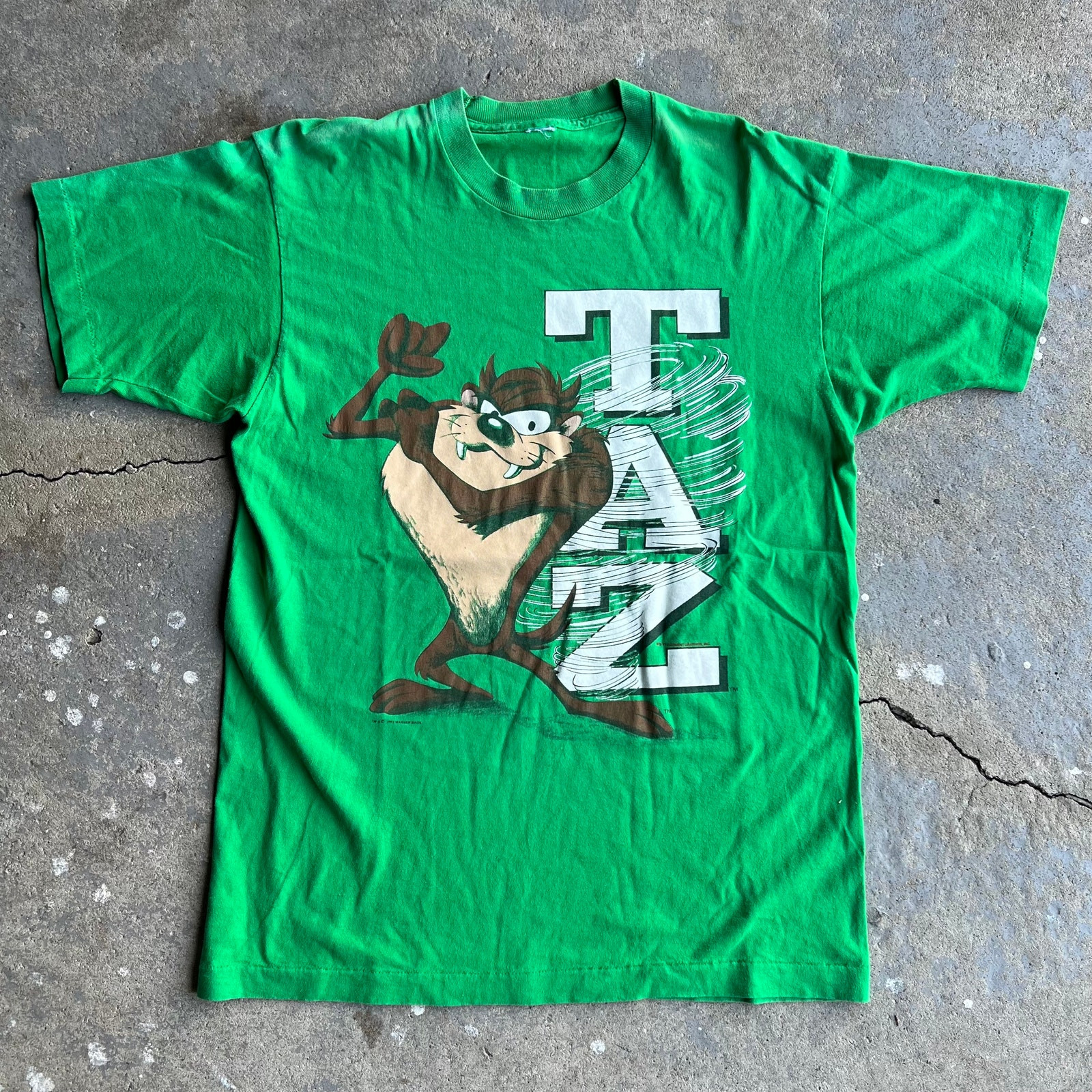 Vintage Y2K green taz looney tunes graphic t shirt - Gem