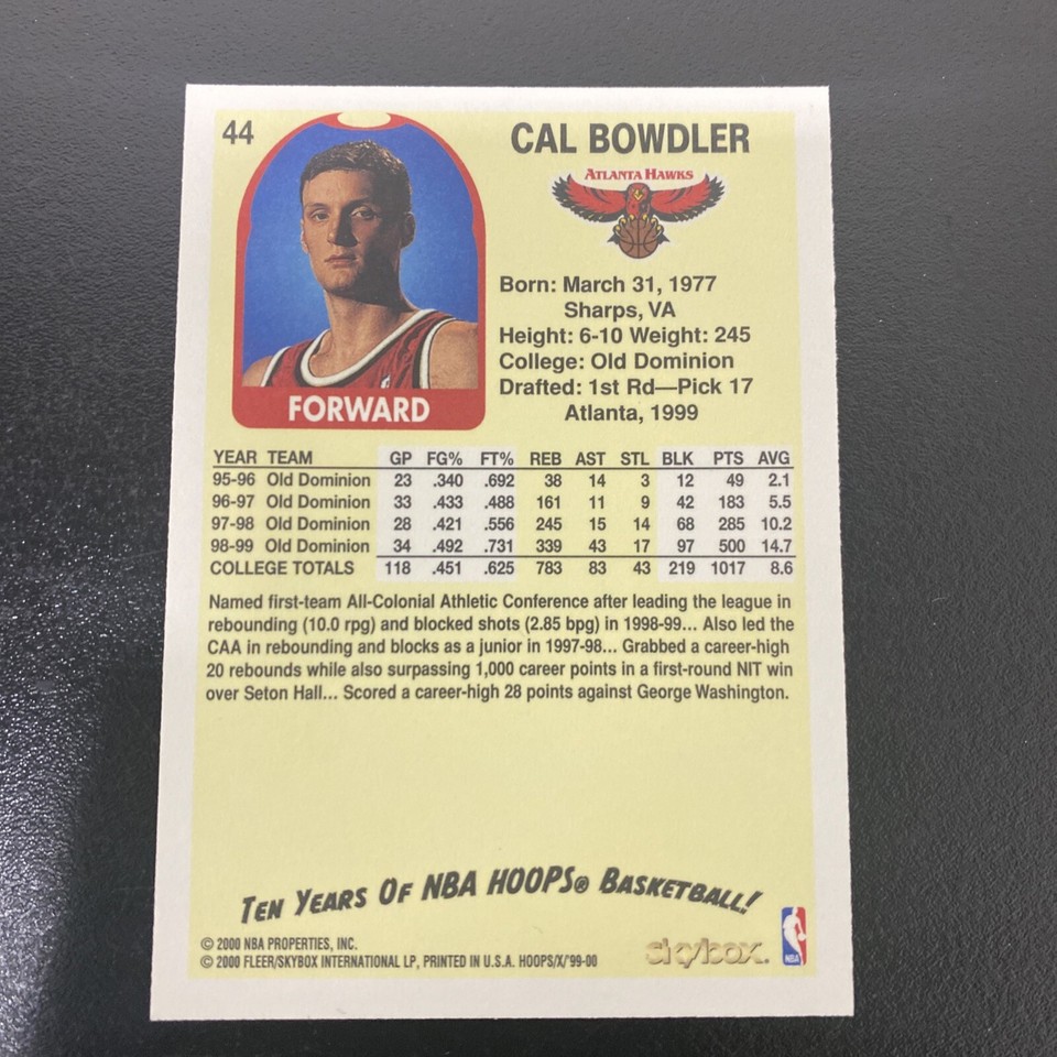 1999-00 Skybox NBA Hoops Decade Cal Bowdler #44 | eBay