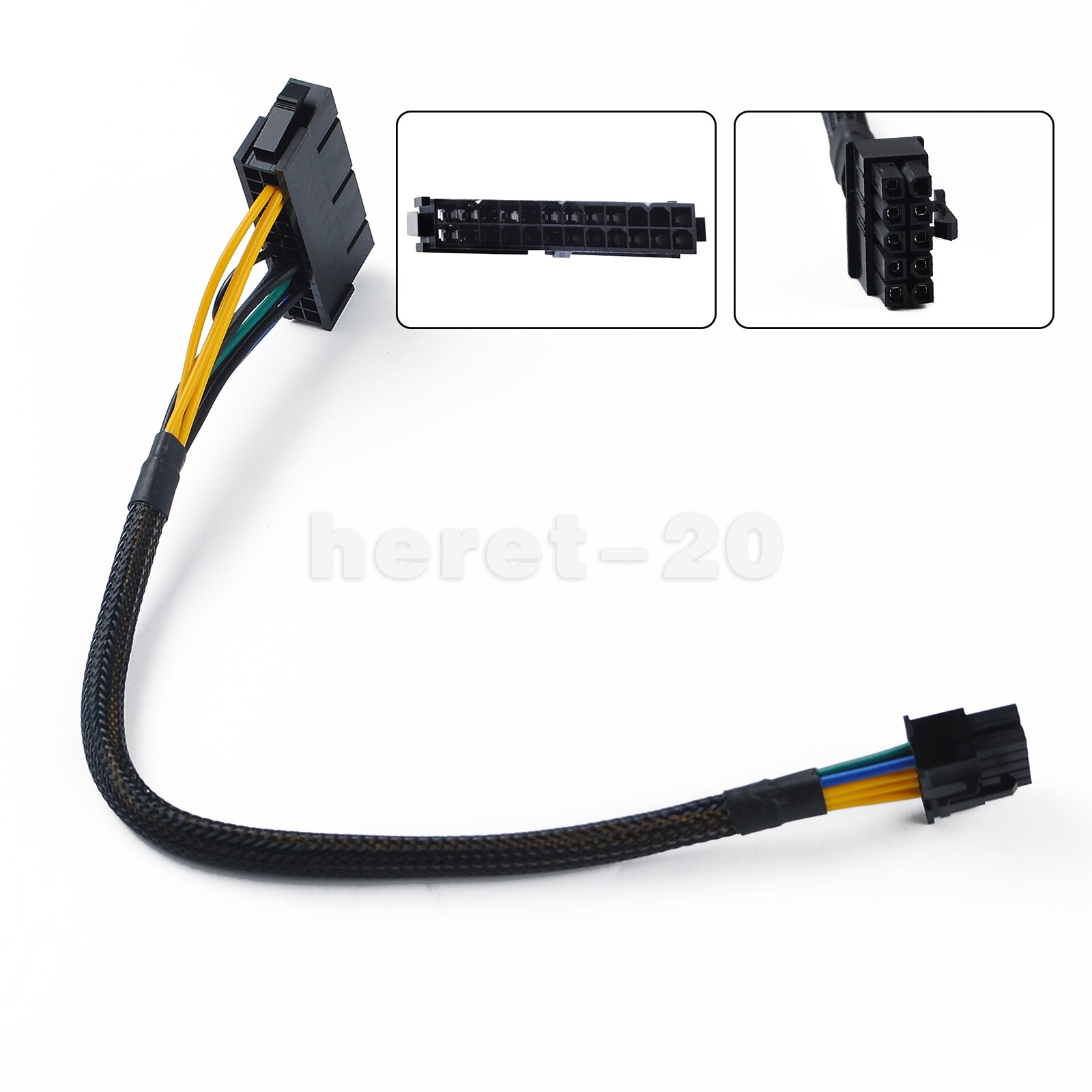 24 Pin to 10 Pin ATX PSU Sleeved Adapter Cable for IBM / Lenovo Desktop ...