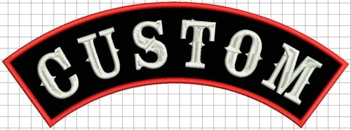 Large 15" Custom Personalized Top bottom Rocker - Embroidered Sew on ...