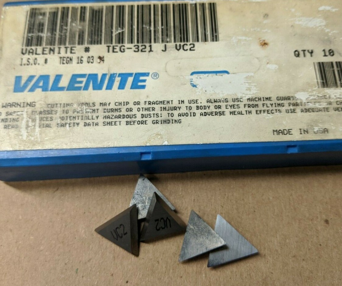 Valenite carbide inserts TEG 321 J VC2 (Lot 5 pces) - 8035 | eBay