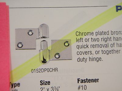 HINGE PAIR PULL APART 0152DP0CHR PERKO RIGHT HINGES MARINE BOAT ...