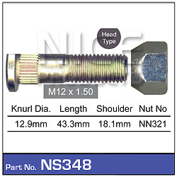 NICE PRODUCTS Stud & Nut NS348 NS348 | eBay