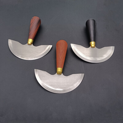 Professional half round blade leathercraft knife wood handle skiving ...