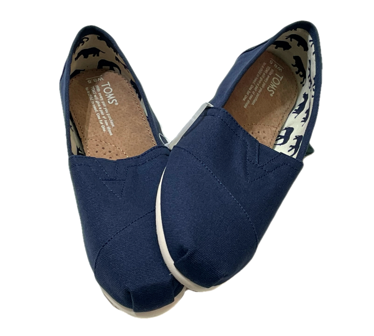 TOMS Navy Canvas Slip-On Summer Loafers Women 8.5 Classic Style | eBay