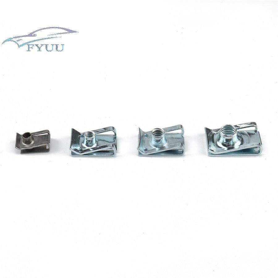 100x Mixed Car Body Fender Panel U Clips U Nut Speed Fixed Fasteners M6 ...