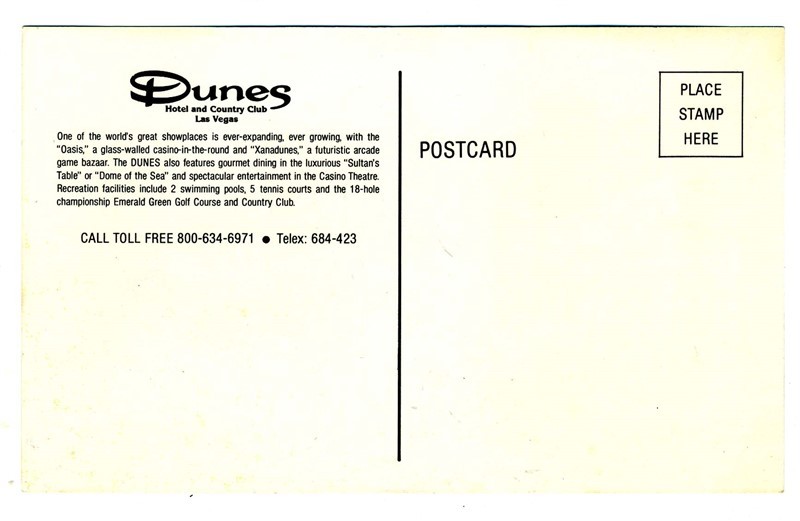 Hotel Dunes Casino Postcard Las Vegas Nevada | eBay UK