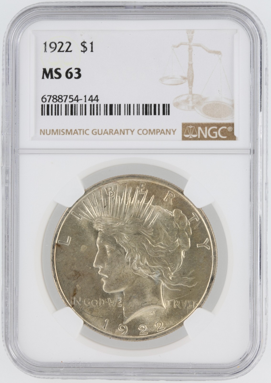 1922 Peace Silver Dollar NGC MS63 S$1 Philadelphia Minted No Reserve | eBay