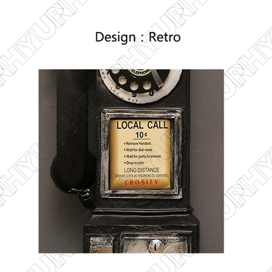 1 x Wall-Mounted Pay Phone Model Vintage Booth Telephone Figurine ...