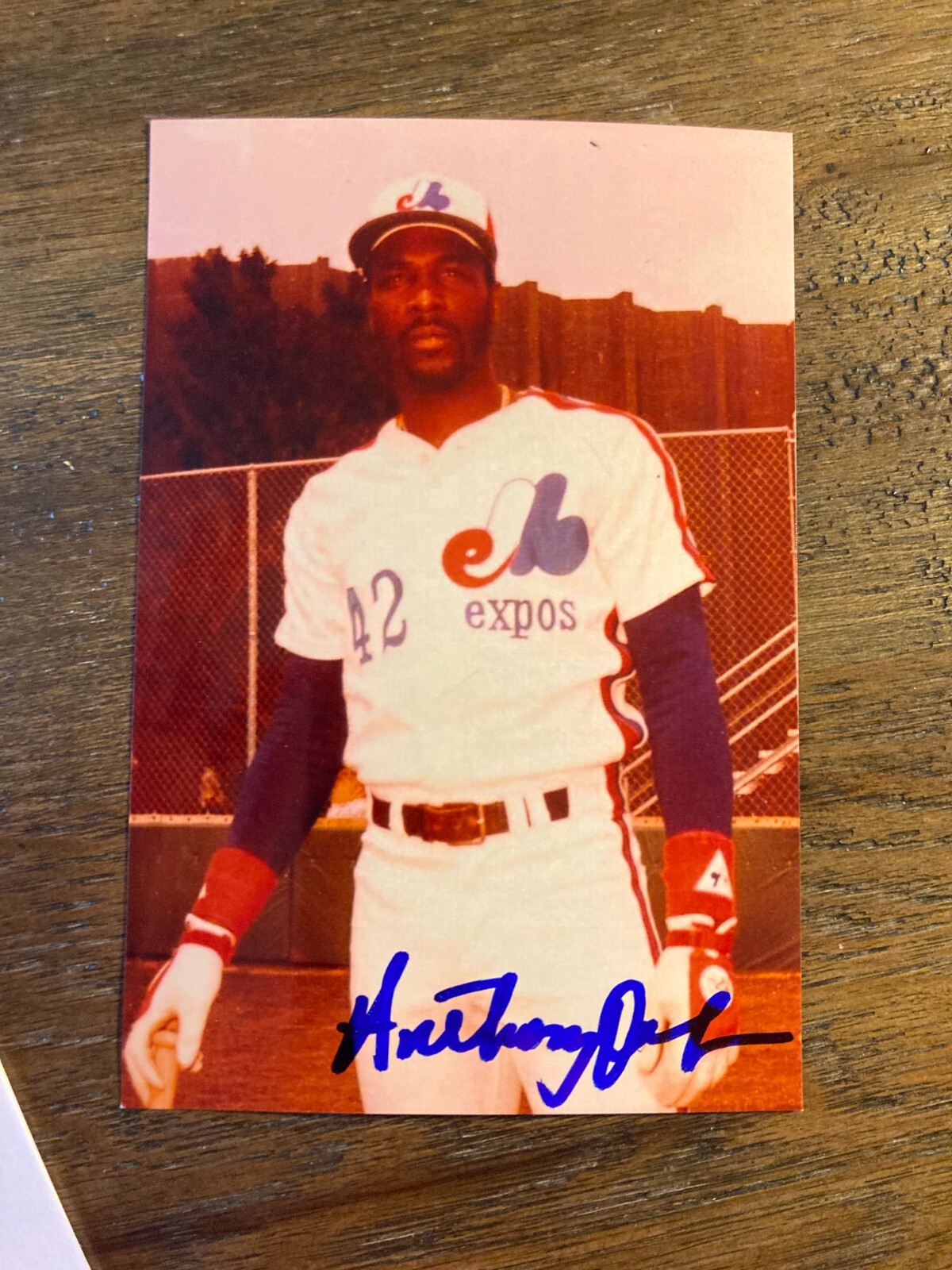 Anthony Johnson Blue Jays Expos signed card autographed baseball photo ...