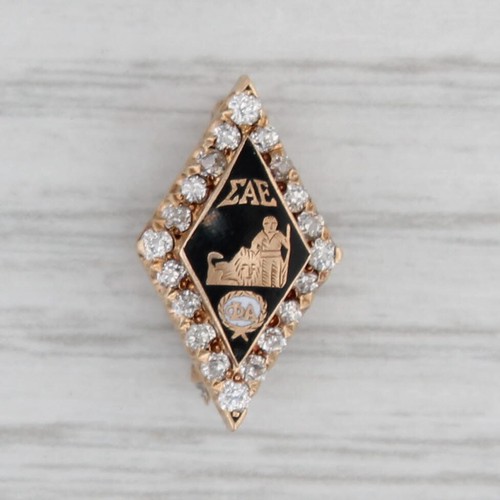 Sigma Alpha Epsilon Badge 14k Gold Diamond 1900 Antique Greek ...