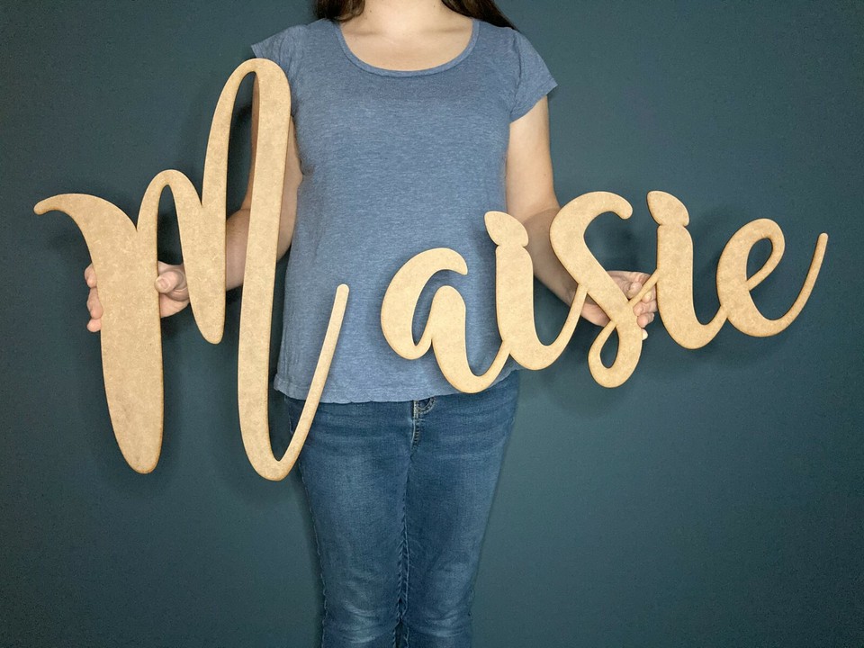 Large Wooden Name Wall Sign Personalised Room Decor Nursery Plaque Word ...