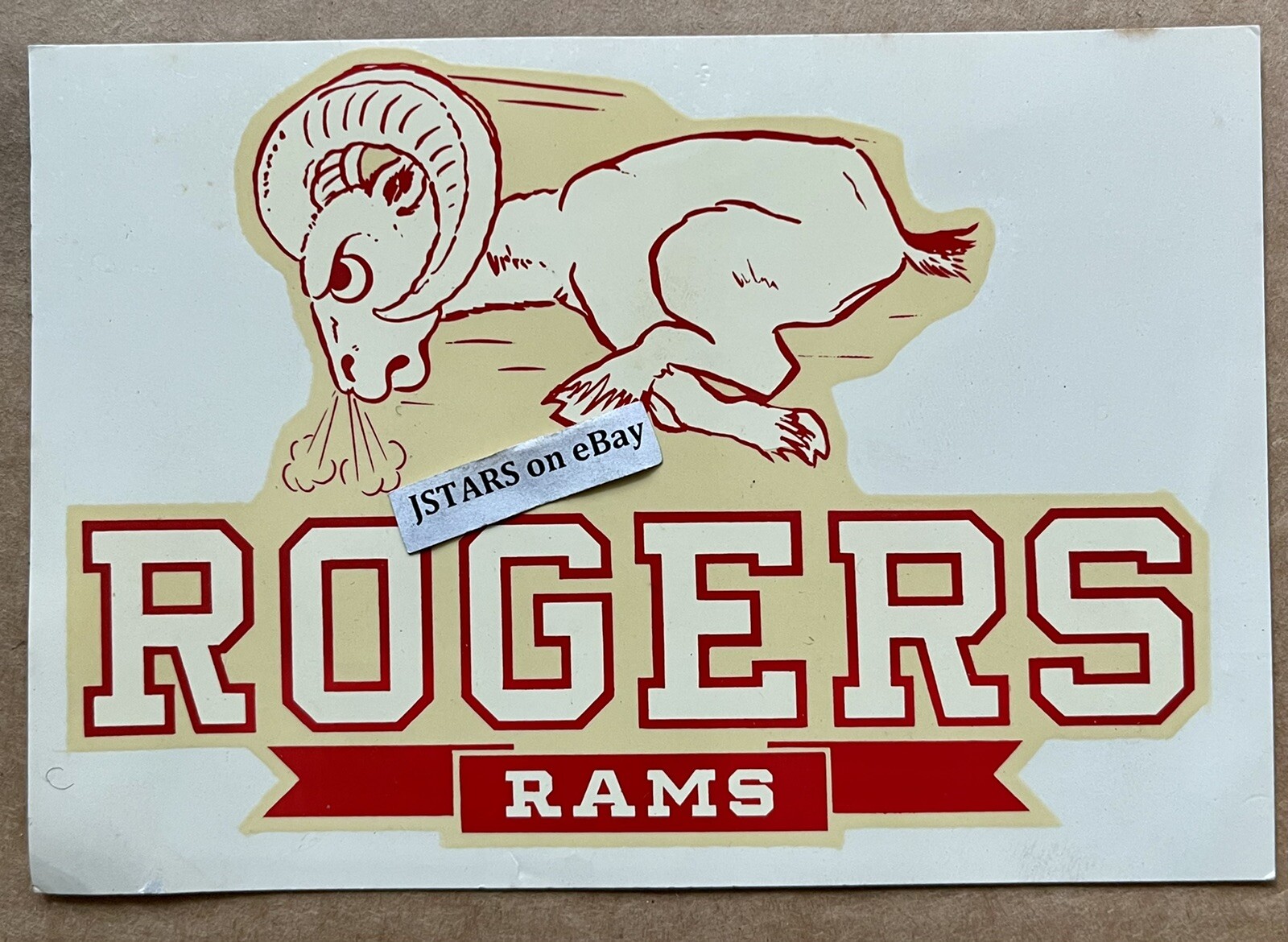 1960s ROGERS HIGH SCHOOL SCHOOL RAM MASCOT DECAL, TOLEDO, OH, VINTAGE ...
