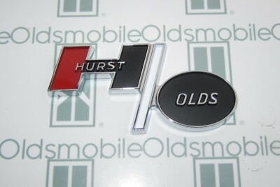1969-1975 Hurst Olds Front Fender & Deck Lid Emblem | Rear | Chrome ...
