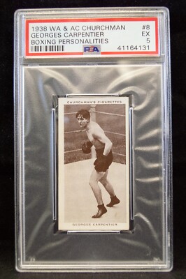 1938 WA & AC Churchman Georges Carpenter #8 PSA 5 Boxing Personalities ...