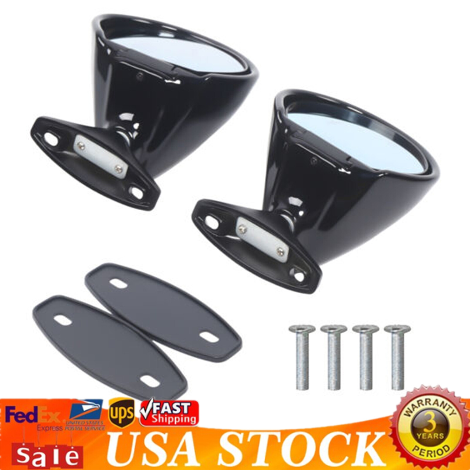 1 Pair Vintage Classic Universal Car Racing Door Side Rearview Wing ...