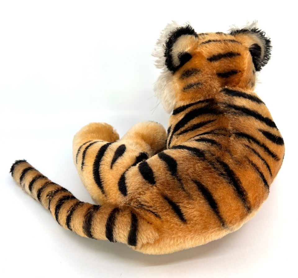 Steiff Tiger Cub lying 1960s Mohair Plush 28cm 11in no ID Vintage | eBay