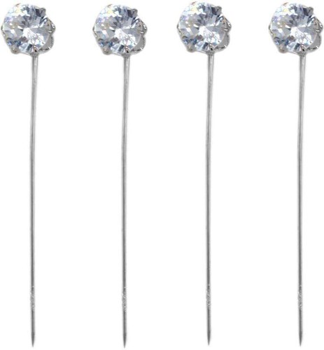 White Diamond Studded Circle Inspired Classy Finish Abaya Pins For Girl ...