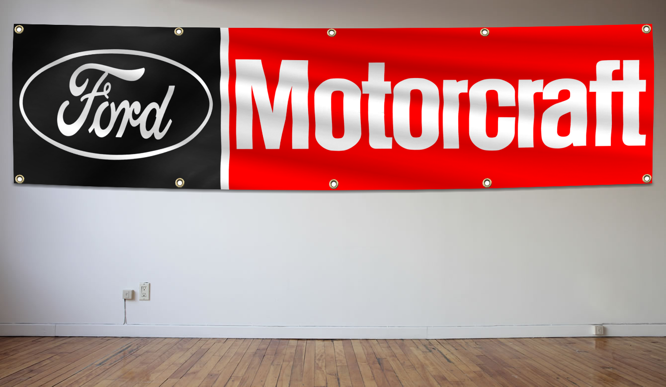 Motorcraft Banner Flag 2X8Ft Ford Automotive Parts Garage Shop ...