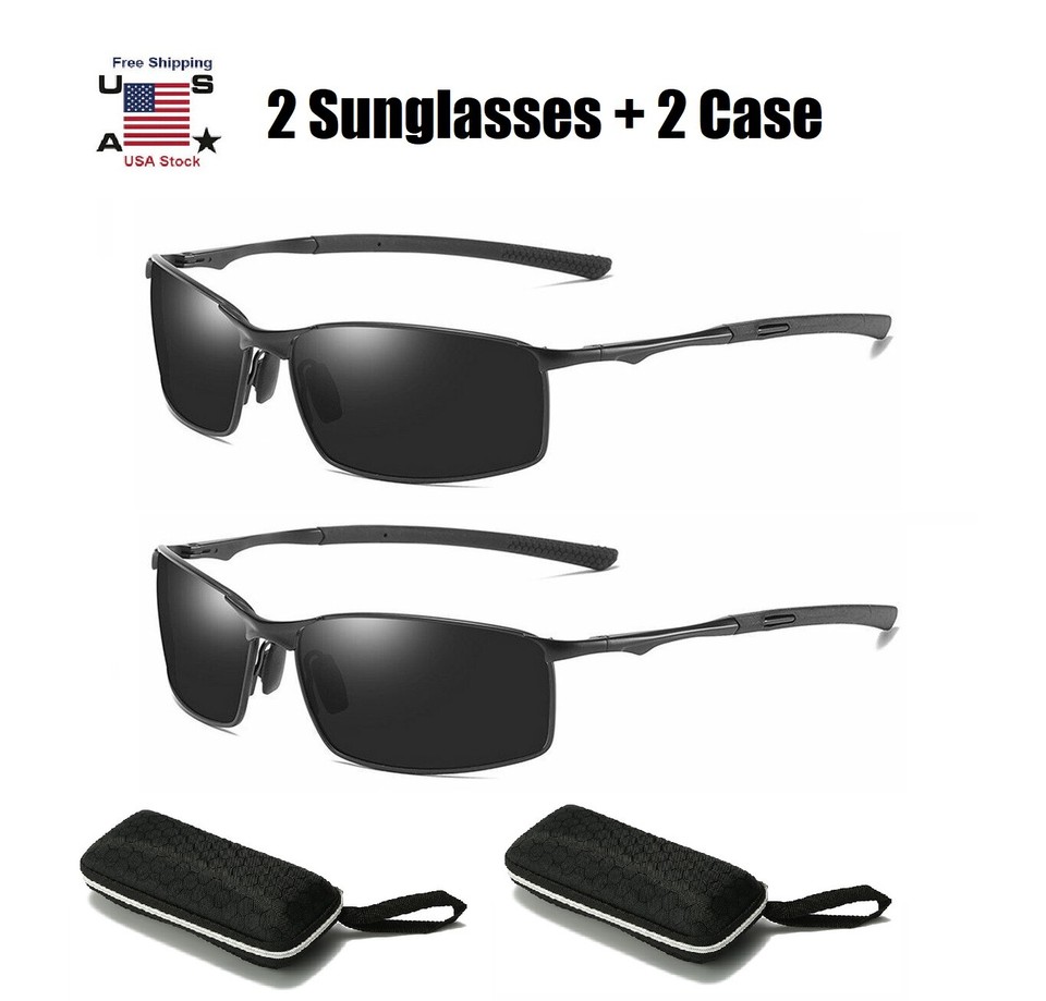 2× Polarized Photochromic Sunglasses Men Summer Driving Transition Lens ...