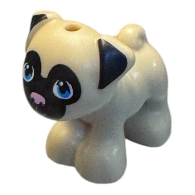 LEGO 24111 Dog, TAN Pug Standing w/ Blue Eyes, Black Face & Ears ...