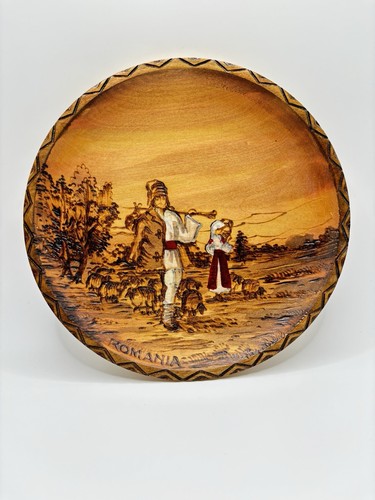 Vintage Romania Wooden Plate | eBay