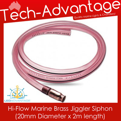 MARINE LARGE FLOW FUEL/WATER JIGGLER SIPHON PRIMING 2M X 20MM ANTI ...