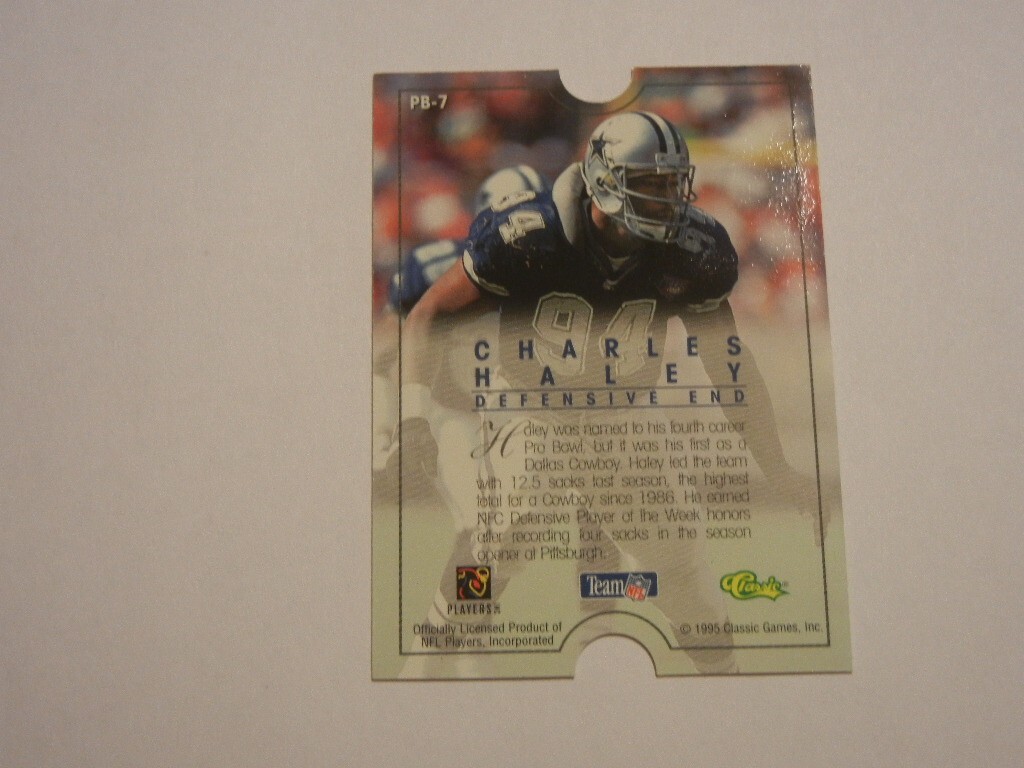 1995 CLASSIC PRO LINE FOOTBALL DIE CUT PRO BOWL HAWAII CHARLES HALEY # ...