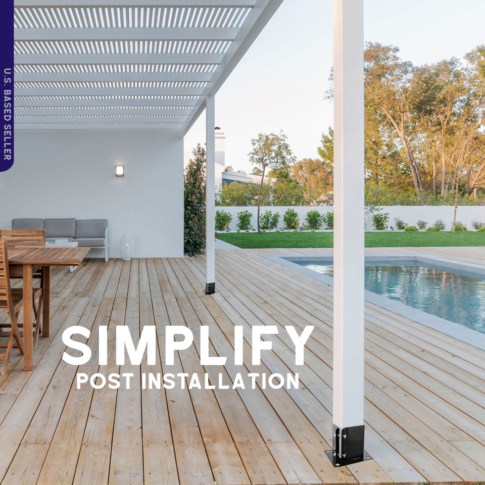 BISupply No Dig 4x4 Post Anchor 4pk Bolt Down Post Base Wood Post ...