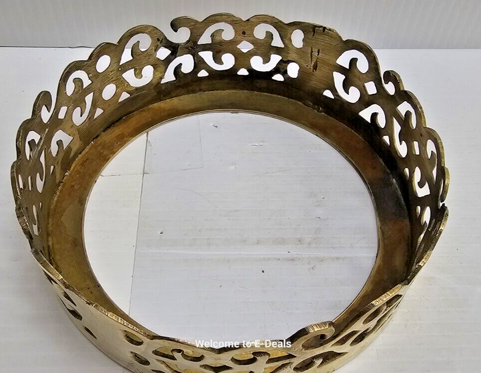 6" Round Vintage Brass Candle Ring Centerpiece Brass Candle Holder | eBay