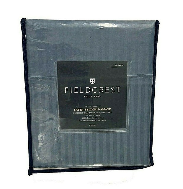 NEW FIELDCREST 500 Thread Count Damask Sheet Set Cali King Gray EBay new-fieldcrest-500-thread-count-damask-sheet-set-cali-king-gray-ebay