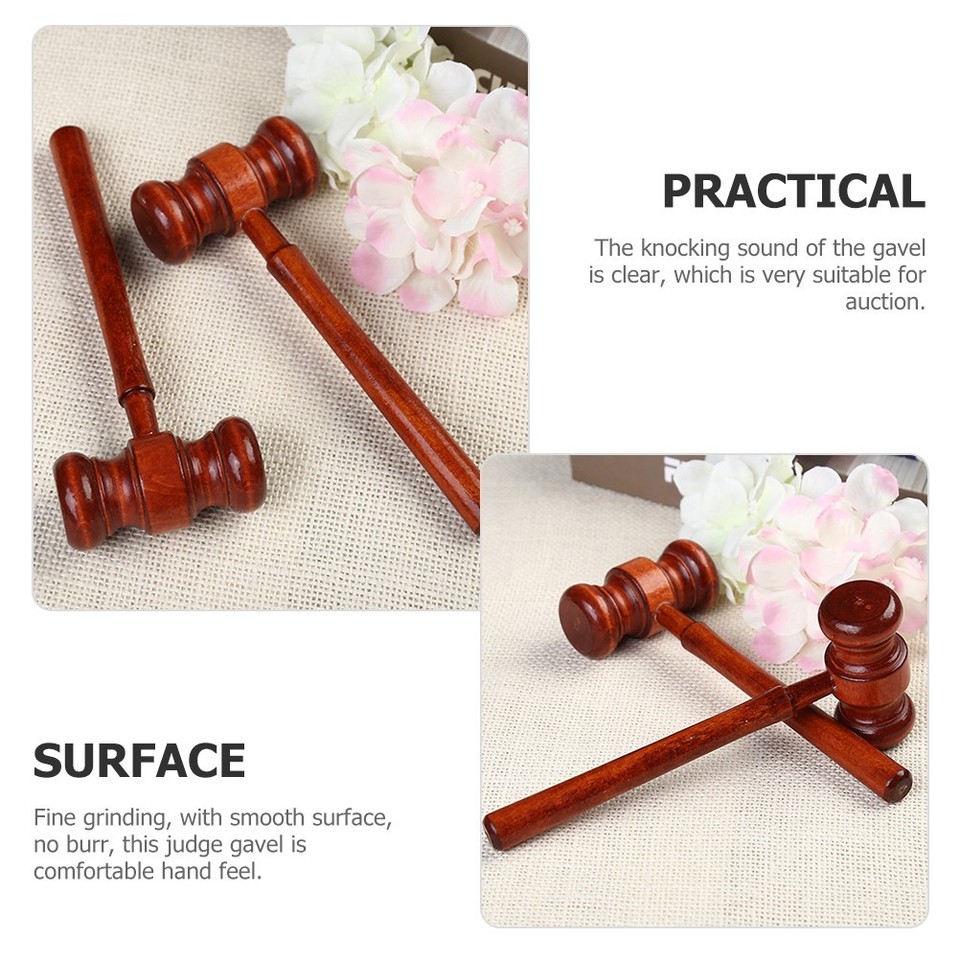 5 Pcs Auction Mallet Solid Wood Hammer Gavel Accessory Childs Toy ...