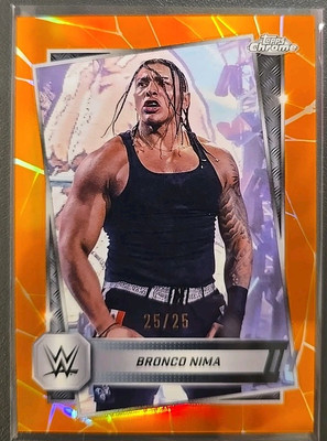 25/25 Orange Refractor Bronco Nima WWE Topps Chrome Carte Catch 2025 | eBay
