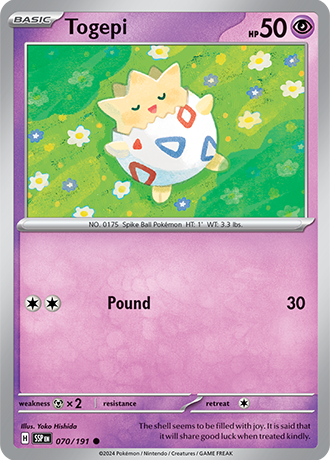 Togepi [Reverse Holo] 70/191 Pokémon TCG Surging Sparks | eBay