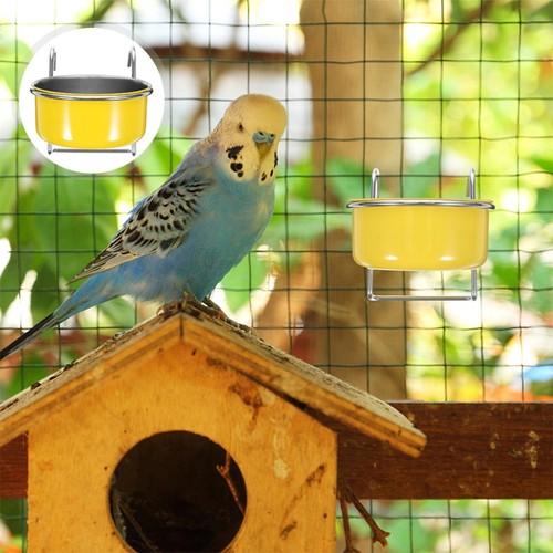 Stainless Steel Food Bowl Bird Bowls for Cage Parrot Feeding Feeder | eBay