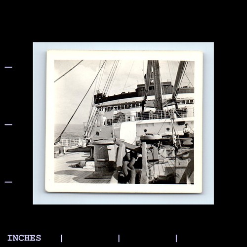Vintage Photo MAN ABOARD SHIP DECK | eBay