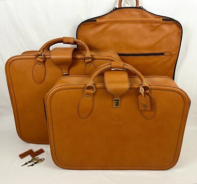 FERRARI F355 SCHEDONI 3-PIECE CUOIO LEATHER LUGGAGE SET | LEATHER ...