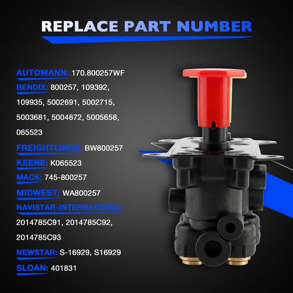 800257 MV-3 Dash Air Brake Control Valve For Bendix Freightliner ...
