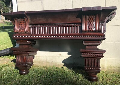 ANTIQUE JEWEL BRUNSWICK BALKE COLLENDER - 9FT. POOL TABLE - MAHOGANY ...