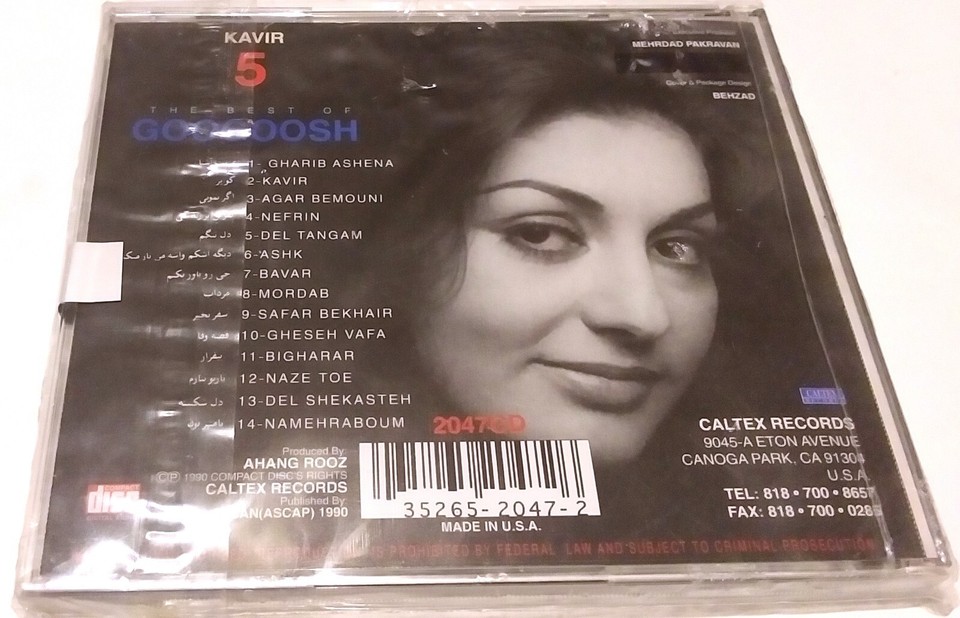 NEW THE BEST OF GOOGOOSH KAVIR VOL 5 1990 CALTEX 2047 CD PERSIAN ...