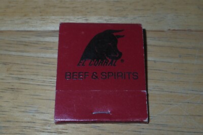 Vintage El Corral Beef & Spirits Tucson Arizona Matchbook Unstruck Full ...