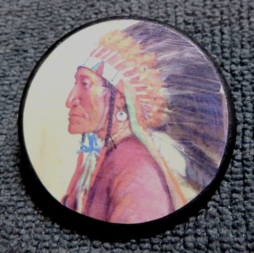 Large Vintage Artisan Hand Made Button Native American CHIEF | eBay