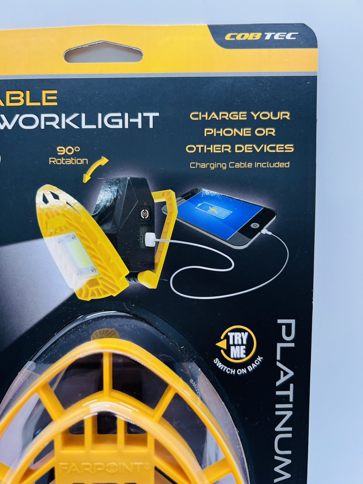 Farpoint 1000 Lumens Rechargeable Flex Fold Worklight COB LED USB Phone ...