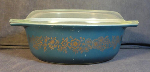 Vintage Pyrex Golden Bouquet 043 1.5 1 1/2 quart casserole Promotional ...