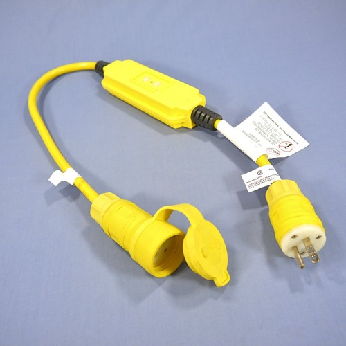 Leviton 69591 Industrial 15A Reset GFCI 3' Extension Cord Set Nema 5-15 ...