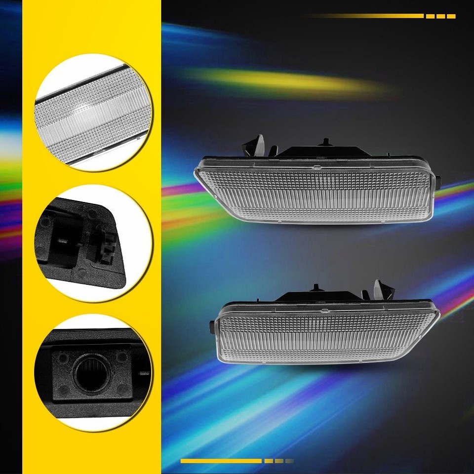 2Pcs Front Bumper Side Marker Lights Cover Clear For 2010-2014 ...