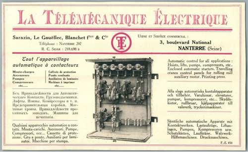 SARAZIN LE GOUELLEC BLANCHET TELEMECANIQUE ELECTRIQUE APPAREIL ...