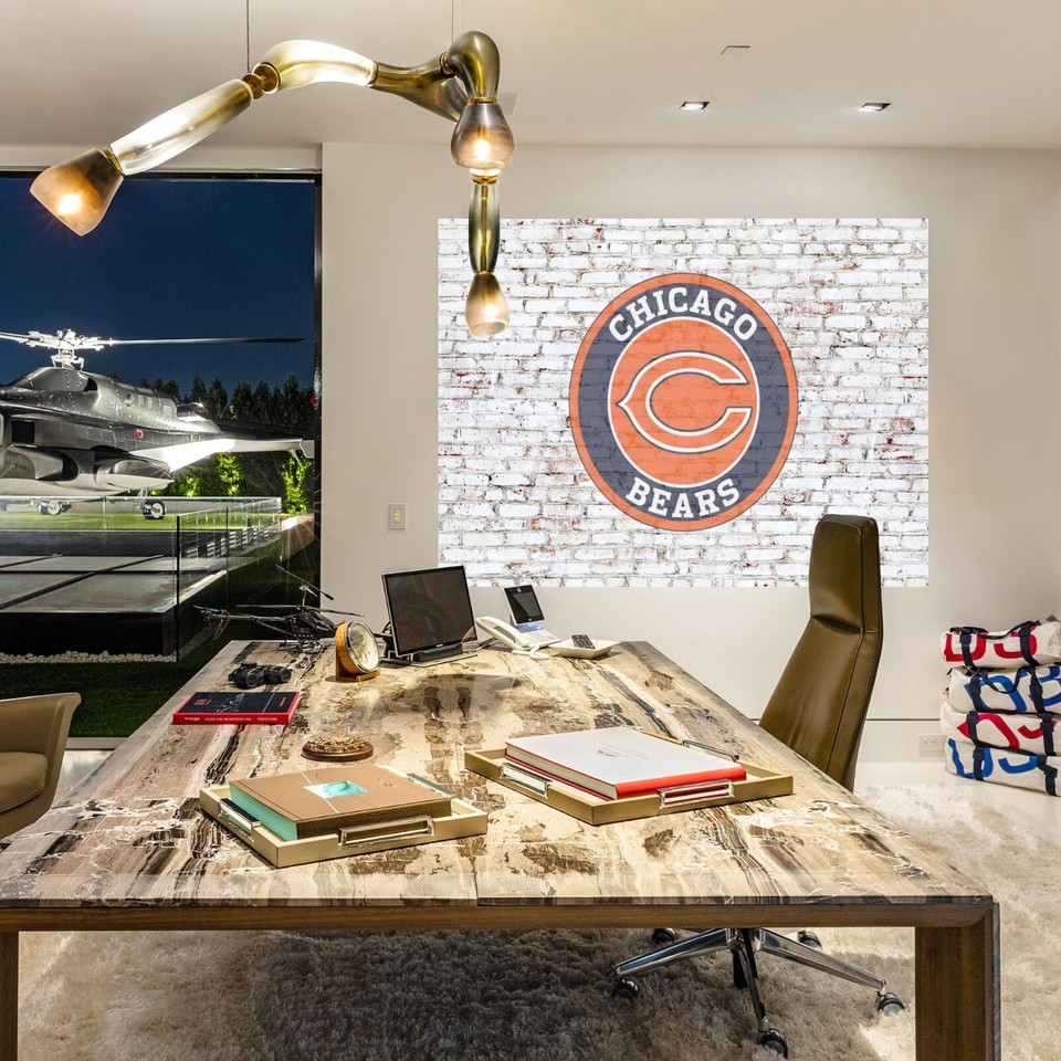Chicago Bears on Brick Wall Football Art Print NFL Gift POSTER CANVAS ...