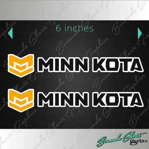 MINN KOTA Decal PAIR / NEW 6" Vinyl Fishing Boats Gear Graphic Sticker ...